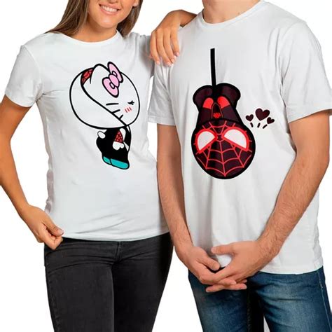 Playeras Para Parejas Spider Man Y Gwen Novios Duo N Meses sin interés