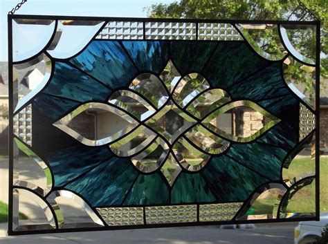 Elegant Burst Bevel Cluster Stained Glass Stained Glass Window Panel