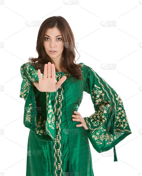 停止手势女人连衣裙中东人北非人肚皮舞者垂直画幅美美人符号