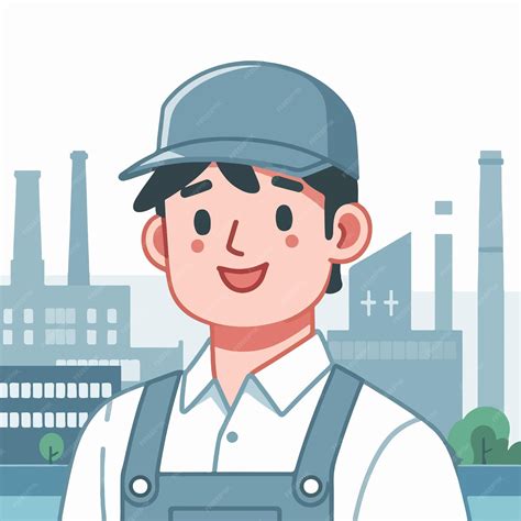 Premium Vector Factory Worker Guy Character