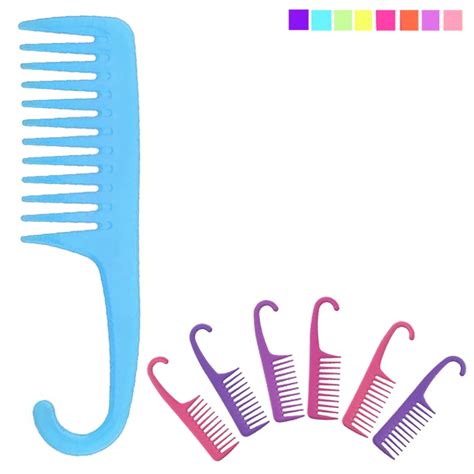 6 Pack Shower Combs W Hook Wet Dry Hair Wide Tooth Detangles Wash Care