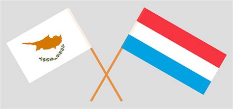 룩셈부르크와 사이 프 러 스 키프로스 및 Luxembourgish 플래그입니다 공식 비율입니다 올바른 색상입니다 벡터 관광에