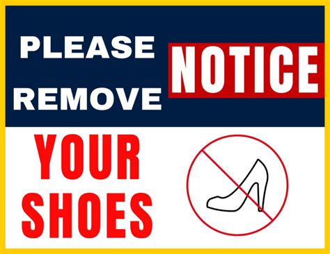 53 Printable Please Remove Your Shoes Sign