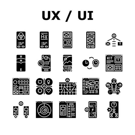 Ui Ux Develop Content Research Icons Set Vector 41281739 Vector Art At Vecteezy