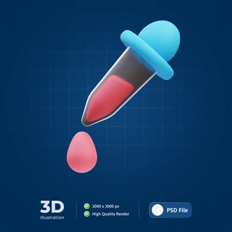 Premium Psd Eyedropper 3d Illustration