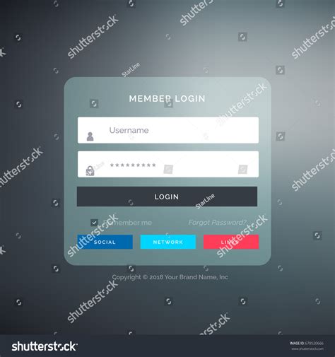 Elegant Login Ui Template Form Design Stock Vector Royalty Free