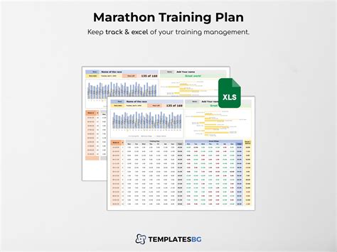 Maraton Running Plan And Tracker Spreadsheet Template Running Excel Planner Workout Tracker Run