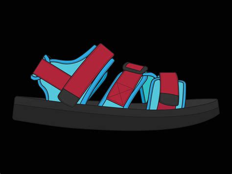 Sandal Vector Illustration With Black Background Summer Shoe Of