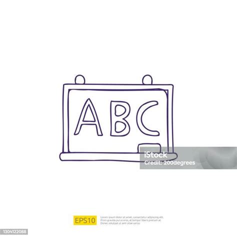 Abc 알파벳은 교육과 학교 개념에 대한 낙서 아이콘에 스트로크 라인 기호 기호 벡터 일러스트레이션 개념에 대한 스톡 벡터 아트