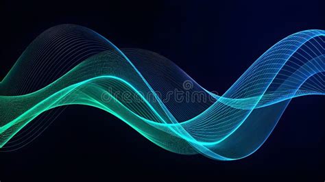 Abstract Digital Waveform With Gradient Lines And A Dark Blue
