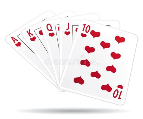 Royal Straight Flush Playing Cards Stock Vector Illustration Of