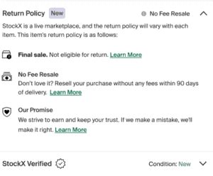 Buyer Returns StockX