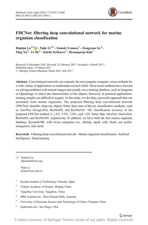 fdcnet filtering deep convolutional network for marine organism