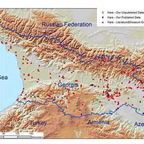 Map 2 Hares Records In Georgia Download Scientific Diagram