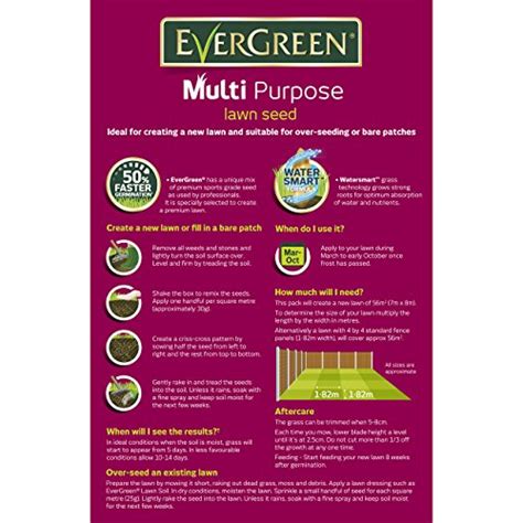 Evergreen Multi Purpose Lawn Grass Seed Carton 16 Kg Garden Outdoor