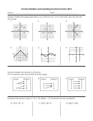 Fillable Online Function Notation And Evaluating Functions Practice Worksheet Fax Email Print