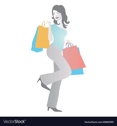 Girl Shopping Cartoon Royalty Free Vector Image