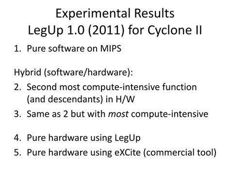 Ppt High Level Synthesis With Legup A Crash Course For Users And