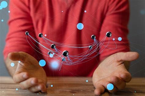 연결 주제를 설명하는 사람이 있는 3d 렌더링된 네트워크 기호의 홀로그램 0명에 대한 스톡 사진 및 기타 이미지 0명 3차원 형태 가상현실 Istock