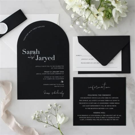 Arch Wedding Invitations Modern Elegant Customisable Designs