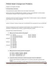 Proj W Earned Value Assignment Problems Docx Pm Week