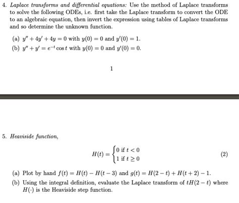 solved laplace transforms and differential equations use the method of