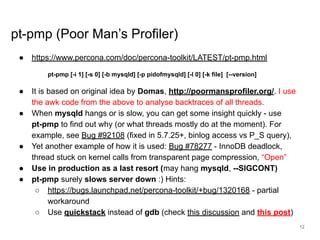 Gdb Basics For My Sql Db As Percona Live Europe 2019 PPT