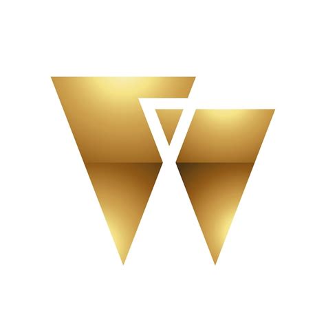 Premium Vector Golden Letter W Symbol On A White Background Icon 3
