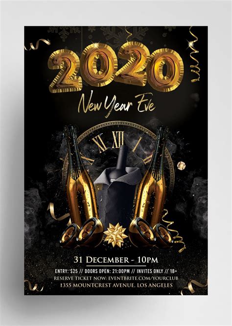 New Year Flyer Template PSD PixelsDesign New Year S Eve Flyer Happy New Year