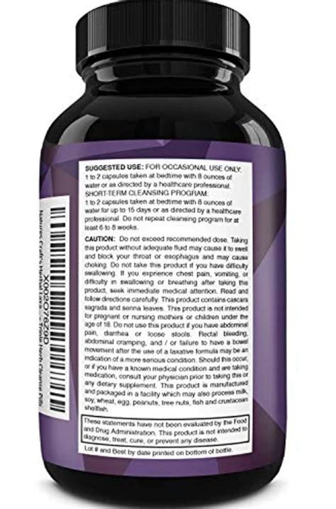 Natures Craft S Herbal Laxative Capsules With Probiotics Natural Colon Detox Digestive