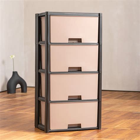 Комод FamilyFirst пластиковый_Бежевый, 47x30x94 см, 4 ящ. - купить по ...