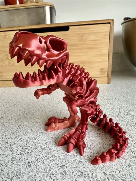 3D Printer Flexi Factory Print In Place Skeleton T Rex Dinosaur Made