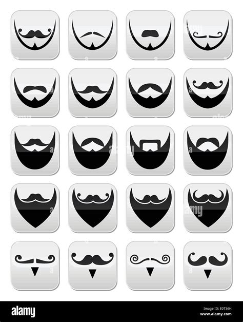 Bart Mit Bart Oder Schnurrbart Vektor Icons Set Stock Vektorgrafik Alamy