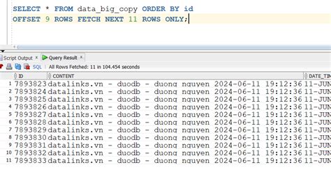 ROWNUM Oracle Database Datalinks Vn