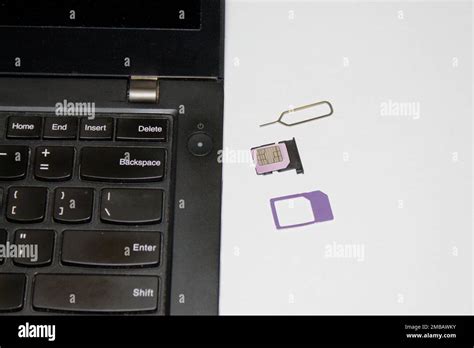 Laptop Sim Slot Insert Internet Sim Card Stock Photo Alamy