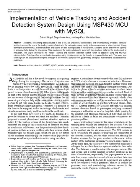 Implementation Of Vehicle Tracking And Accident Detection System Design Using Msp430 Mcu With