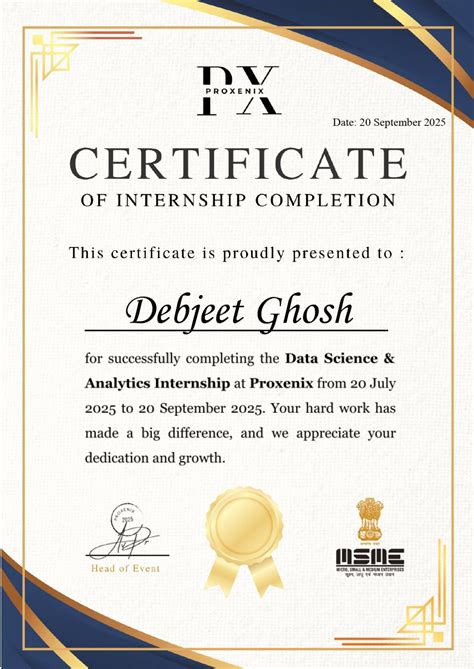 Datascience Analytics Internship Proxenix Careerdevelopment