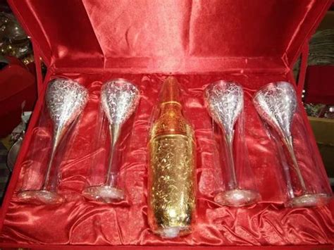 Silver Plated Wine Glass Set At ₹ 2850set सिल्वर प्लेटेड वाइन ग्लास