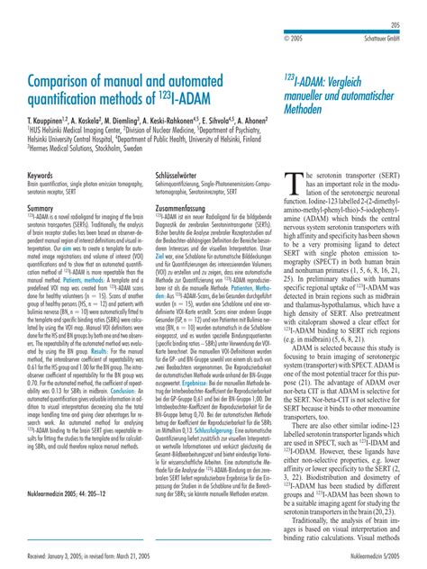 Pdf Comparison Of Manual And Automated Quantification Methods Of 123i