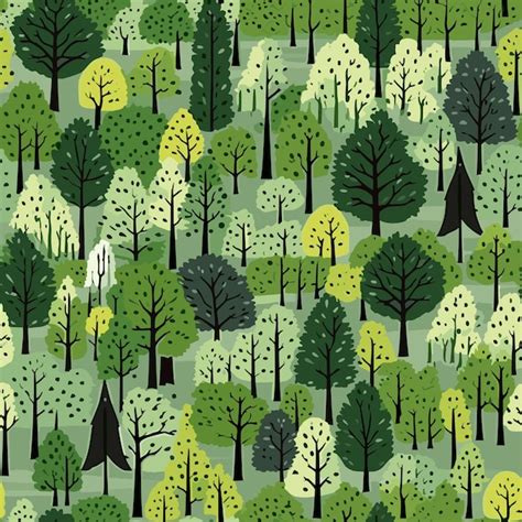 Premium Vector Forest Wildlife Seamless Pattern
