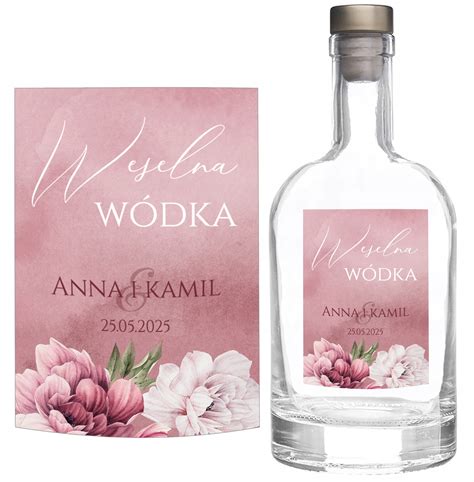 Naklejki Etykiety na butelki wódka weselna 8szt Cena Opinie