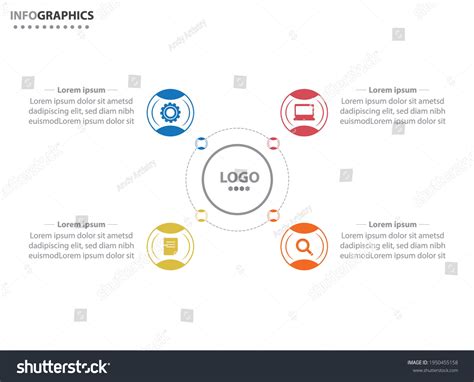 Four Infographics Element Vector Illustration Vector Stock Vector