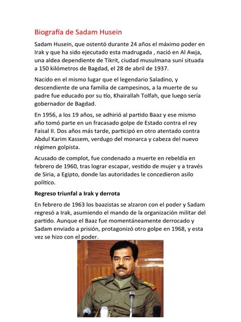 Biografías De Historia Pdf Richard Nixon Saddam Hussein