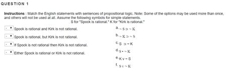 Solved Question 1 Instructions Match The English