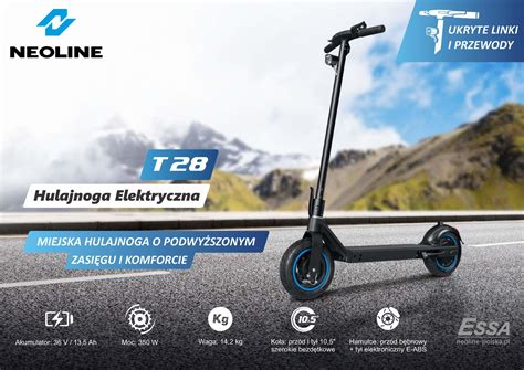 NEOLINE T26 HULAJNOGA ELEKTRYCZNA aku. 10Ah, moc 350W, koła 10.5 ...
