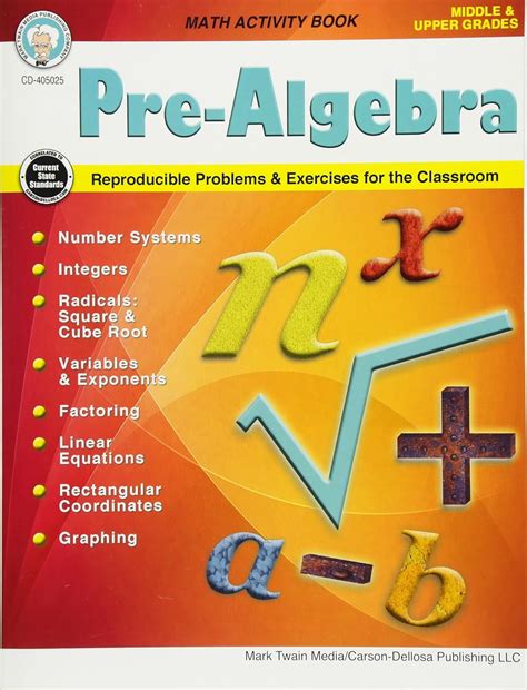 Pre Algebra Middle And Upper Grades Middleupper Grades Math Series