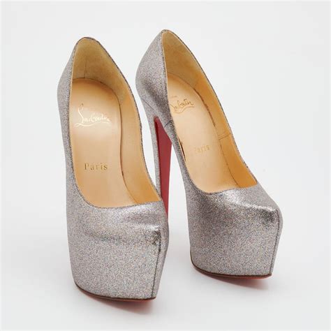 Christian Louboutin Multicolor Glitter Daffodile Platform Pumps Size 35