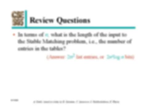 Stable Matching Asymptotic Notation Algorithm Design And Analysis Cse 565 Study Notes