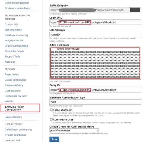 Jira Saml Integration Swivel Secure Authcontrol Sentry V X Documentation