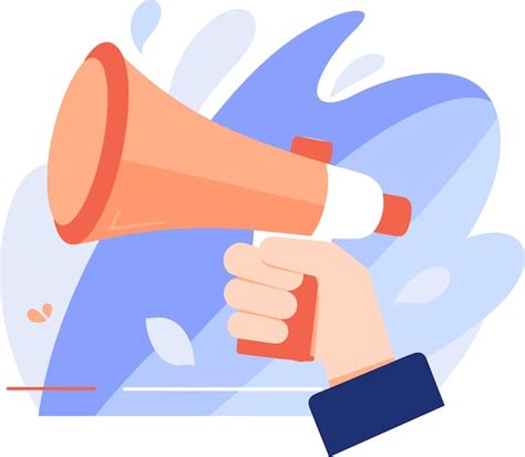 Premium Vector Hand Holding A Megaphone For Advertising In Ux Ui Flat Style Isolated On Background